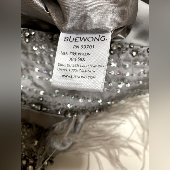 Sue Wong | Dresses | Sue Wong Silk Ombre Ostrich Feather Sequin Jewel ...